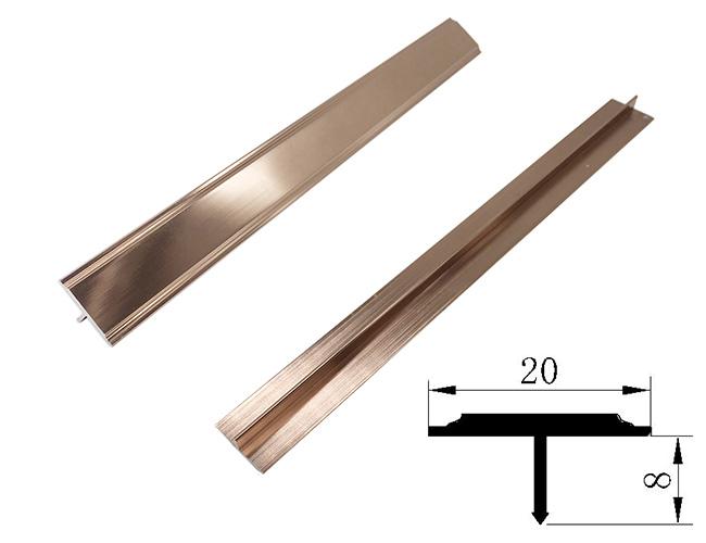 Flooring T Shaped Transition Strip Polish Rose Red 20mm Width ODM