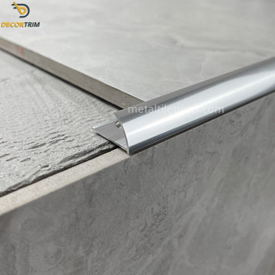 12x2500mm Satin Round Edge Tile Dividing Strip Anodized Matt Silver ...