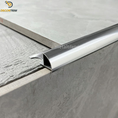 Round Edge Closed 2.6m Metal Tile Trim Aluminum Tile Edging Strip