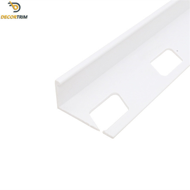 Straight Edge Plastic PVC Tile Trim Plain White For Decoration Protection
