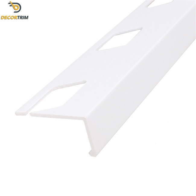 Straight Edge Plastic PVC Tile Trim Plain White For Decoration Protection