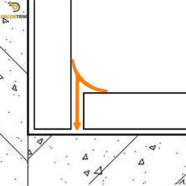 Aluminum 6063 Internal Corner Tile Trim With Anodized Powder Coat Surface
