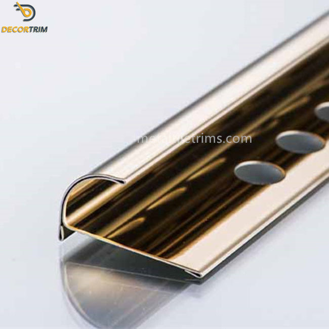 Grade 304 Stainless Steel Tile Edge Trim 10mm X 2.5m Half Round Shape