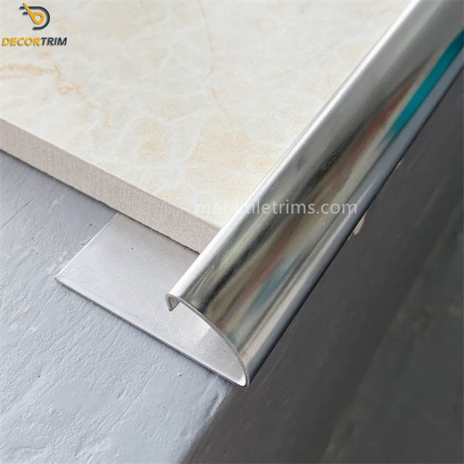 3/8'' 10mm Stainless Steel Tile Trim , Tile Corner Strip Round Edge