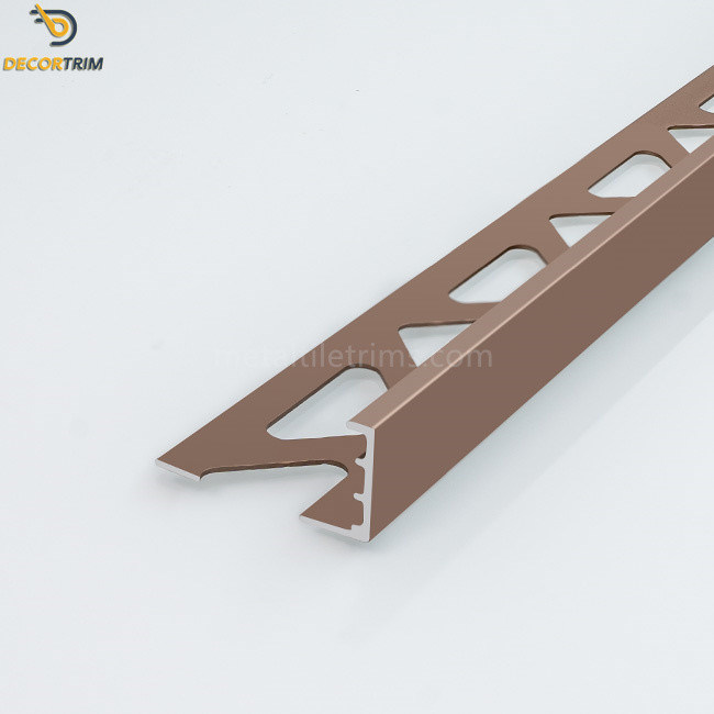 Matt Rose Gold Metal Tile Trims Straight Edge 12mm X 2.5m Size