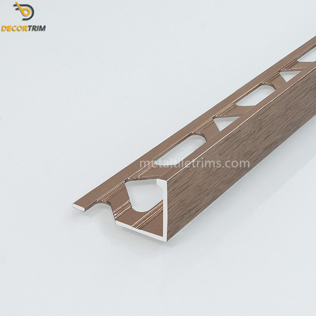Decorative External Corner Tile Trim , Bright Rose Gold L Angle Tile Trim