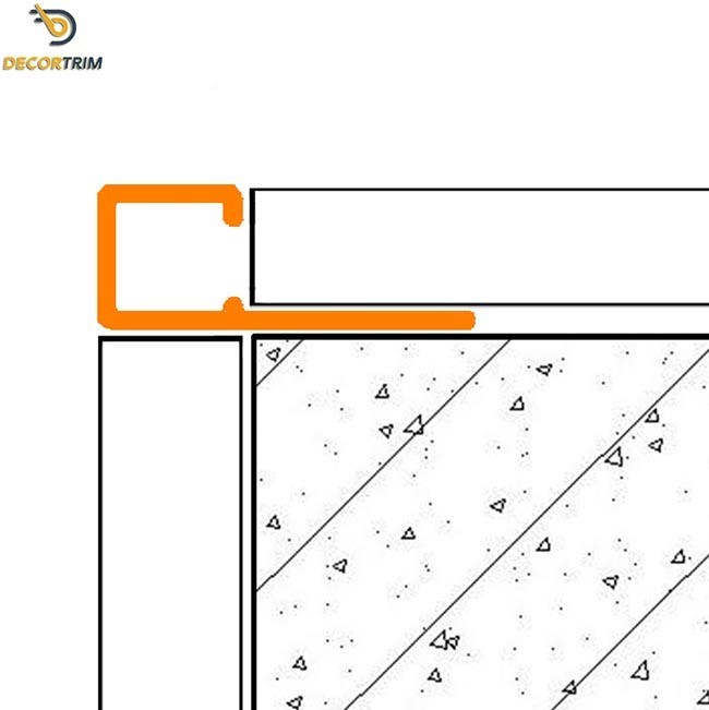 Decorative Aluminium Tile Trim Square Box Section Edge 9.5mm Height
