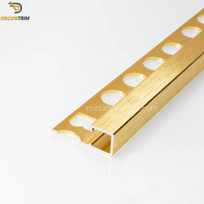 Decorative Aluminium Tile Trim Square Box Section Edge 9.5mm Height