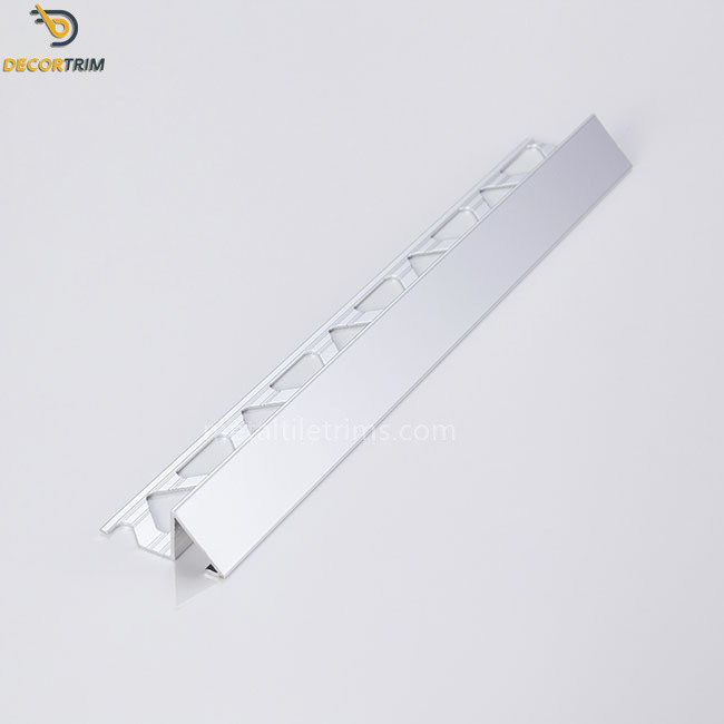 12mm Triangle Shape Aluminium Tile Trim Chrome Silver Color