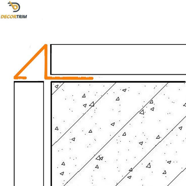 12mm Triangle Shape Aluminium Tile Trim Chrome Silver Color