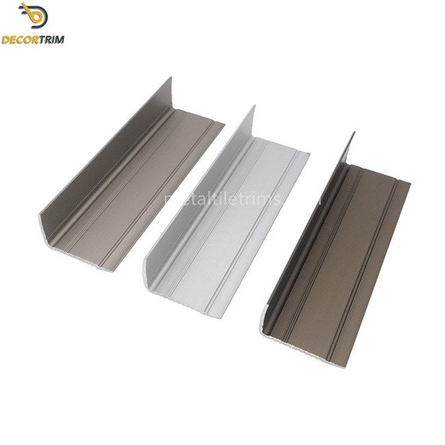 Anodized L Shape Edge Trim , Aluminum 6063 Metal Tile Edging Strip