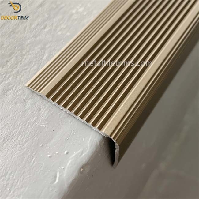 Non Slip Stair Nosing Tile Trim Matt Bronze Color For Step Edge ...