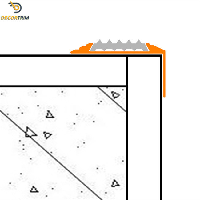 Non Skid Stair Tread Edge Protector , Anodized Tile Step Edge Strip