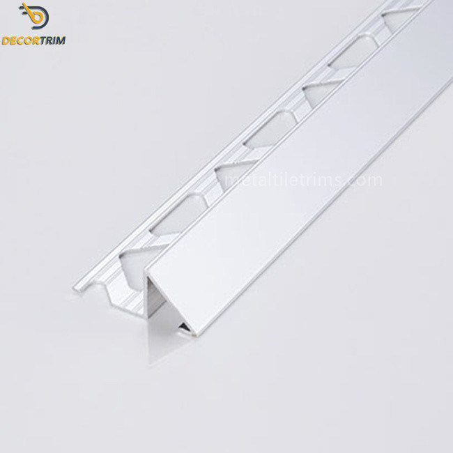 12mm Triangle Shape Aluminium Tile Trim Chrome Silver Color