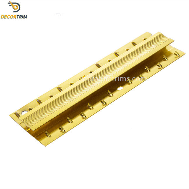 Anodized Gold Carpet Transition Strip 0.8mm Thickness With Naplock