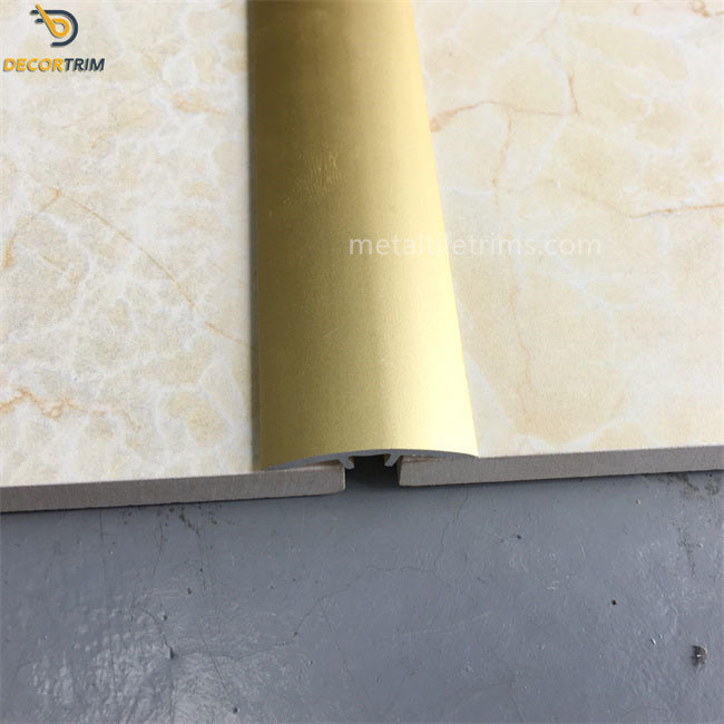 Matt Light Gold Flooring Threshold Strips , Metal Floor Trim 2500mm Length