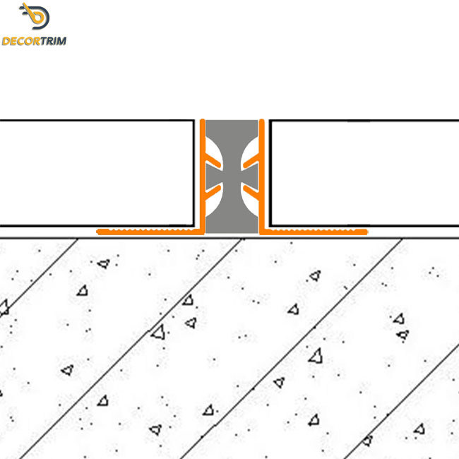 Black Rubber Insert Expansion Joint Profile Aluminum 6063 Material