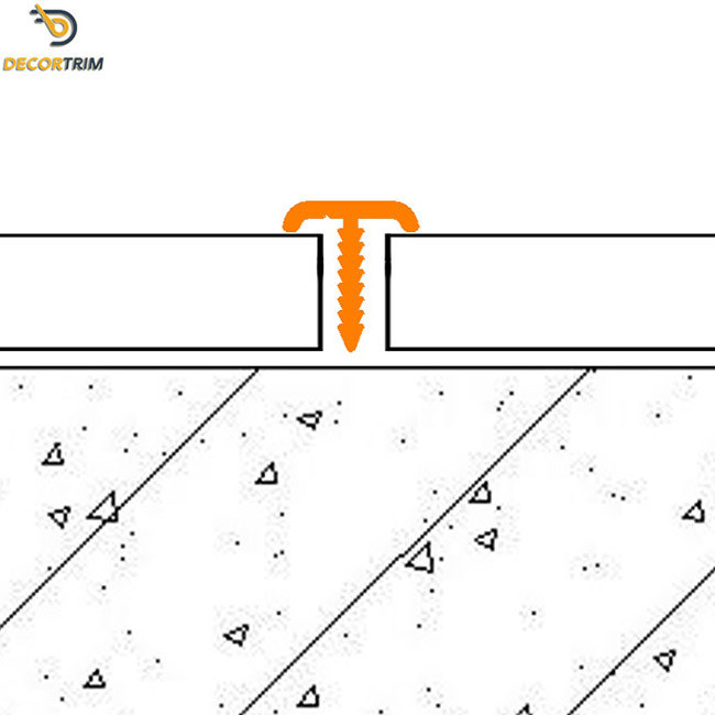 Aluminum 6063 T Shaped Transition Strip , Floor Divider Strip 10mm Width