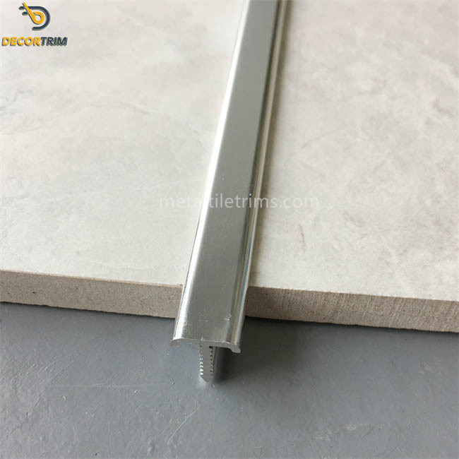 Aluminum 6063 T Shaped Transition Strip , Floor Divider Strip 10mm Width