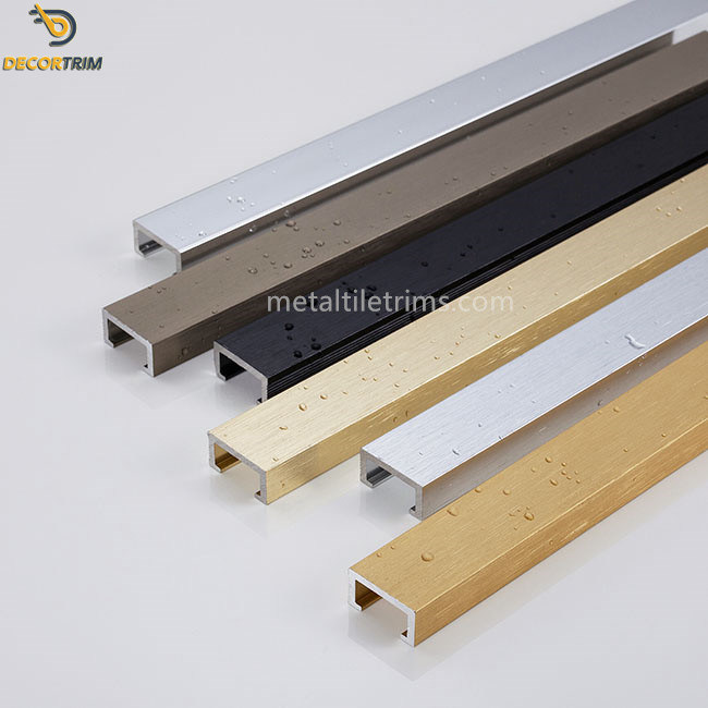 20×10mm Wall Tile Transition Strips Trim With Anodized Brushed Finish