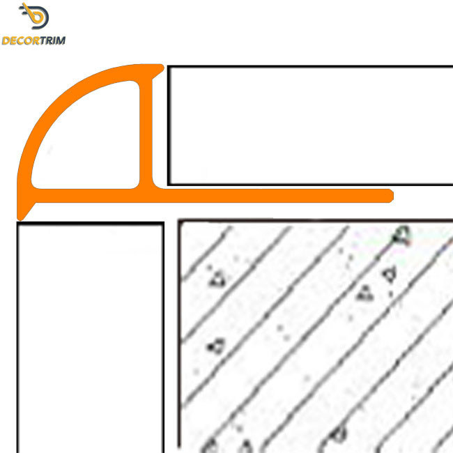 10mm PVC Round Edge Tile Trim , Straight Edge Plastic Tile Edging Strip
