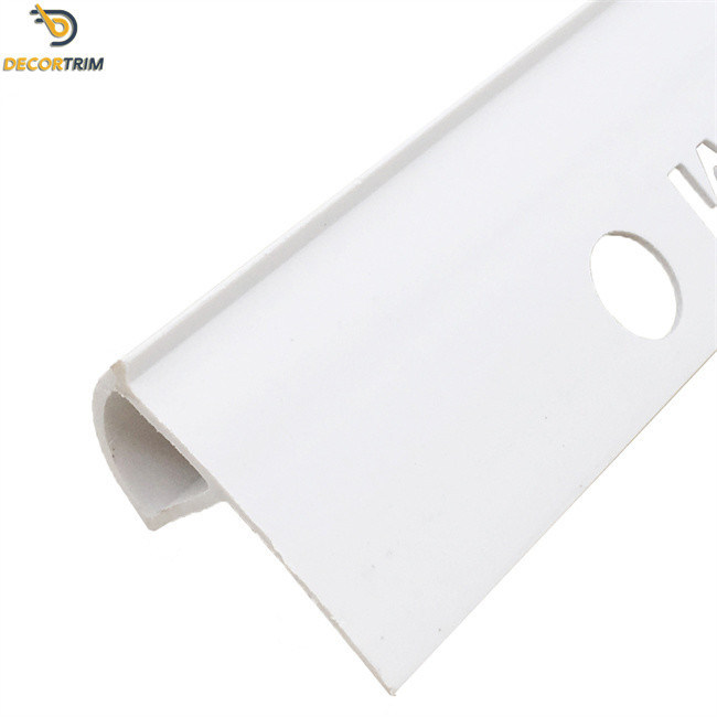 10mm PVC Round Edge Tile Trim , Straight Edge Plastic Tile Edging Strip
