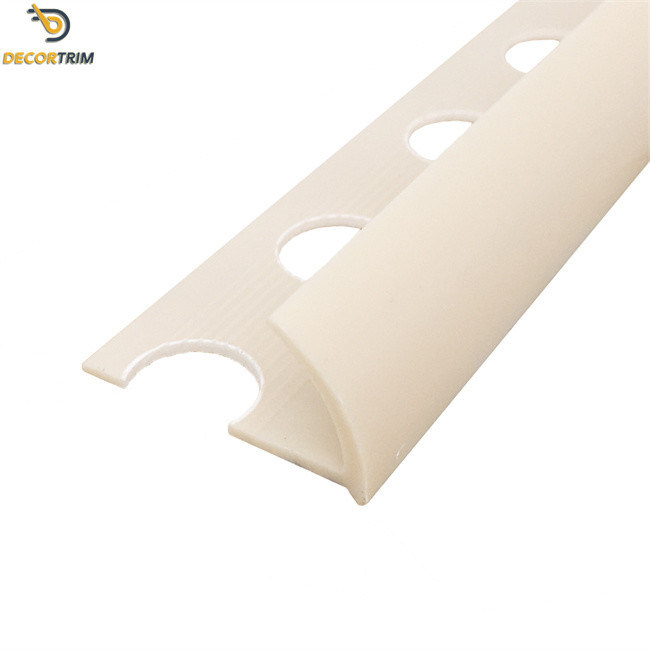 10×2500mm PVC Tile Trim Round Open Shape For Tile Edge Protection