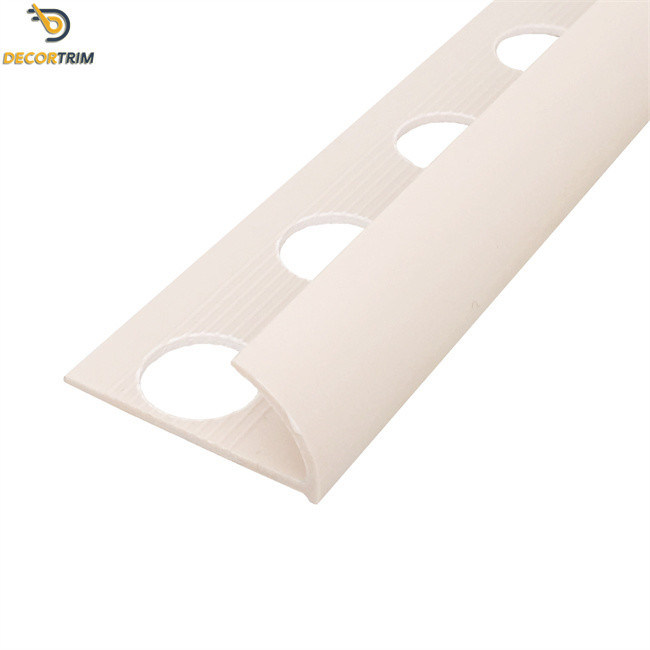 Round Open Shape PVC Tile Trim For Ceramic Edge 12mm 12.5mm