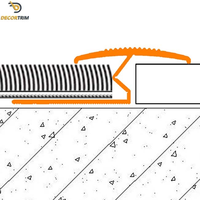 Aluminum Z Edge Carpet Trim , Carpet Tile Edging Strip 3m Length