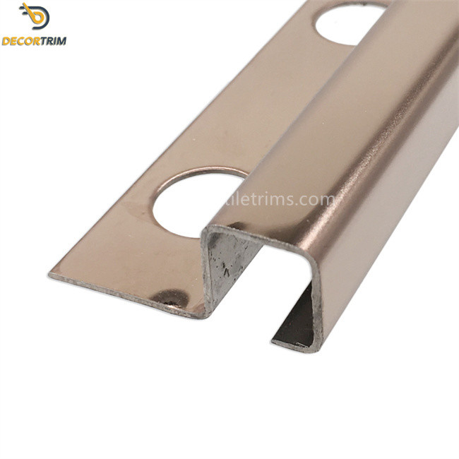 Box Shape Stainless Steel Corner Trim , External Edge Tile Trim OEM ODM