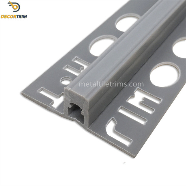 Grey Color PVC Tile Expansion Joint Strips For Subdividing Large Tile Bays