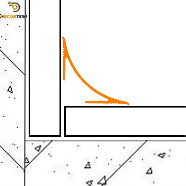 Silver Internal Corner Tile Trim Curved Surface Bright Aluminum 6063 ...