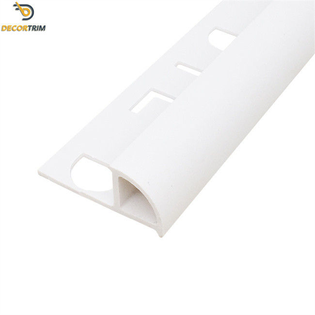 10mm PVC Round Edge Tile Trim , Straight Edge Plastic Tile Edging Strip