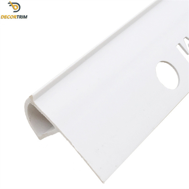 10mm PVC Round Edge Tile Trim , Straight Edge Plastic Tile Edging Strip