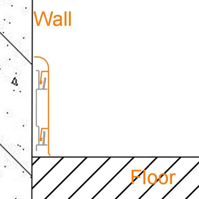 70mm Height Skirting Board Profiles For Wall To Floor Connection