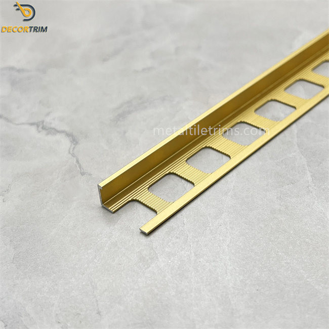 Brass L Shaped 2.5meters Aluminium Tile Trim Edging Corners