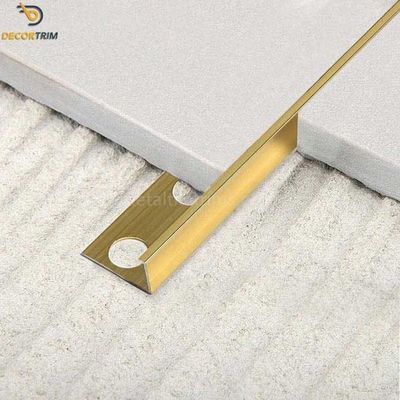 Mechanical Polish Gold Aluminum Ceramic Tile Edging 8mm 10mm 12mm