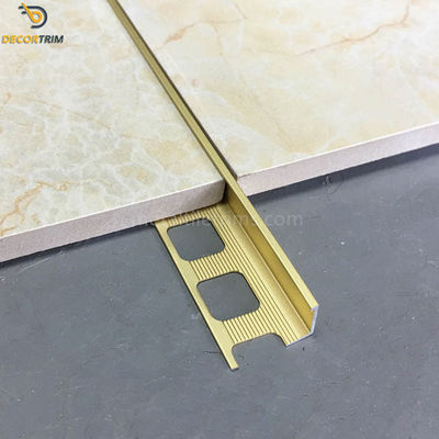Matt Gold Tile Edge Trim Aluminum , Ceramic Tile Edging Strips 8mm 10mm ...