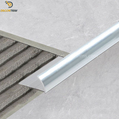 Bullnose Quad Aluminium Round Edge Tile Trim High Glossy Silver Color