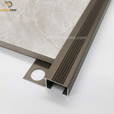 10mm Metal Stair Nose Tile Edging Trim Anodized Matt Bronze Color