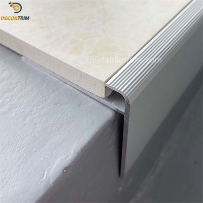 Heavy Duty Stair Nosing Tile Trim F Shape Aluminum Alloy 6063 Material