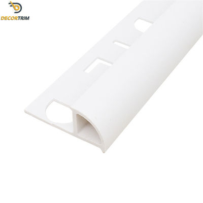 10mm PVC Round Edge Tile Trim , Straight Edge Plastic Tile Edging Strip