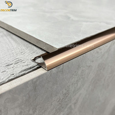 8mm 10mm 12mm Metal Tile Edge Trim Aluminum Curved Outside Corner