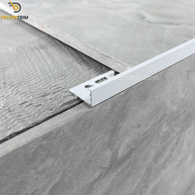 8mm 10mm 12mm Aluminum Tile Trim L Shape Custiom Thickness 0.5mm 2mm