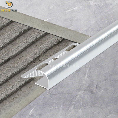 1mm Thickness Metal Quarter Aluminium Tile Trim Rounded Reveal Surface