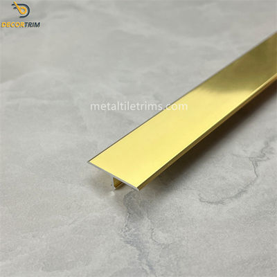 Polish Gold 25mm Aluminium Tile Edge Trim T Molding Floor And Wall ...
