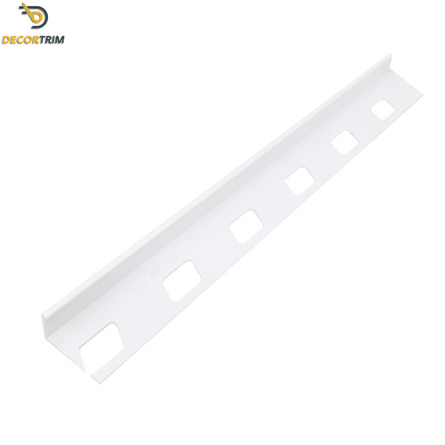 Straight Edge Plastic PVC Tile Trim Plain White For Decoration Protection