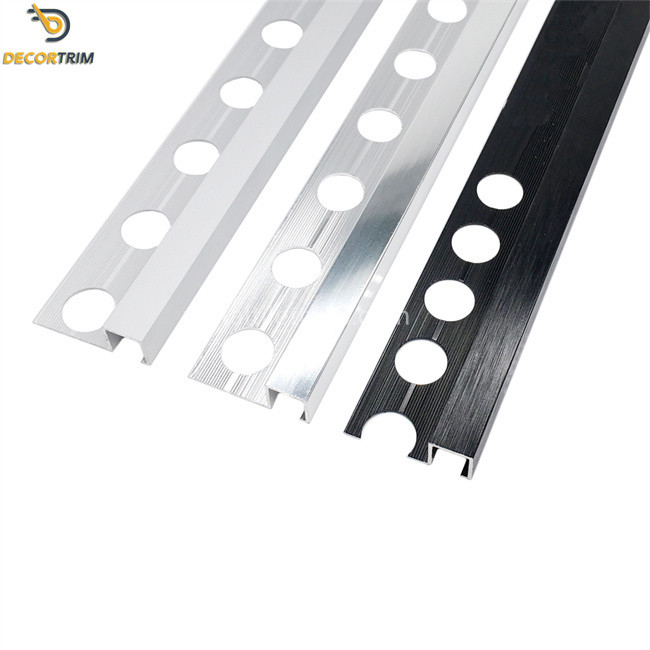 Matt Satin Square Tile Edging Strip , Aluminum Tile Edge Trim 10X10X2500mm