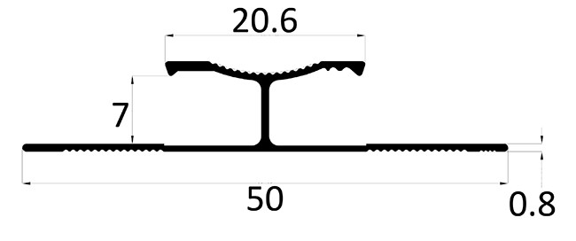 Anodized Gold Carpet Transition Strip 0.8mm Thickness With Naplock