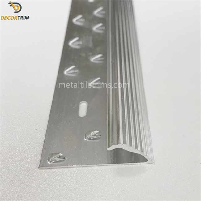 High Glossy Silver Carpet Transition Strip Aluminum Material Single ...